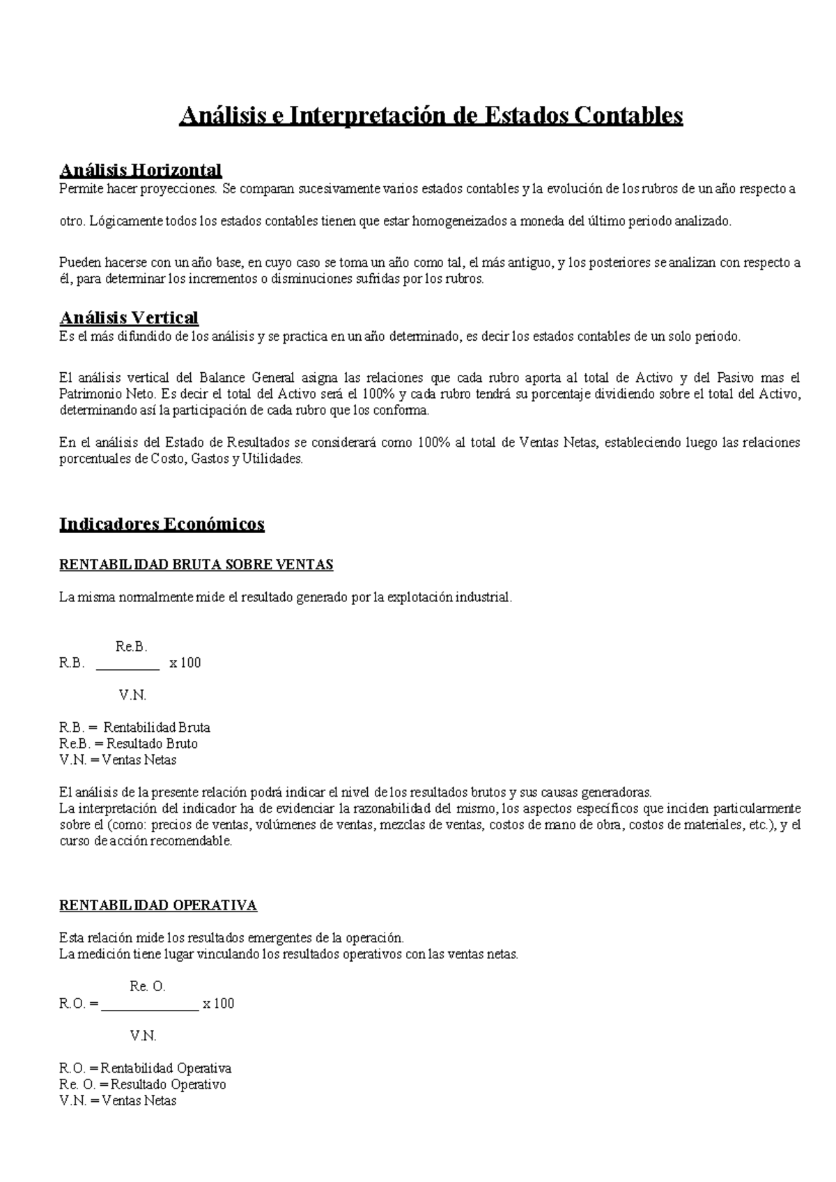Análisis e Interpretación de Estados Contables: Métodos y Indicadores - Studocu