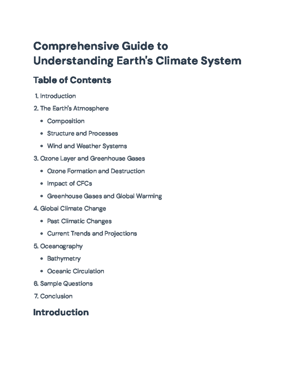 Comprehensive Guide to Earth's Climate System: Processes and Impacts ...