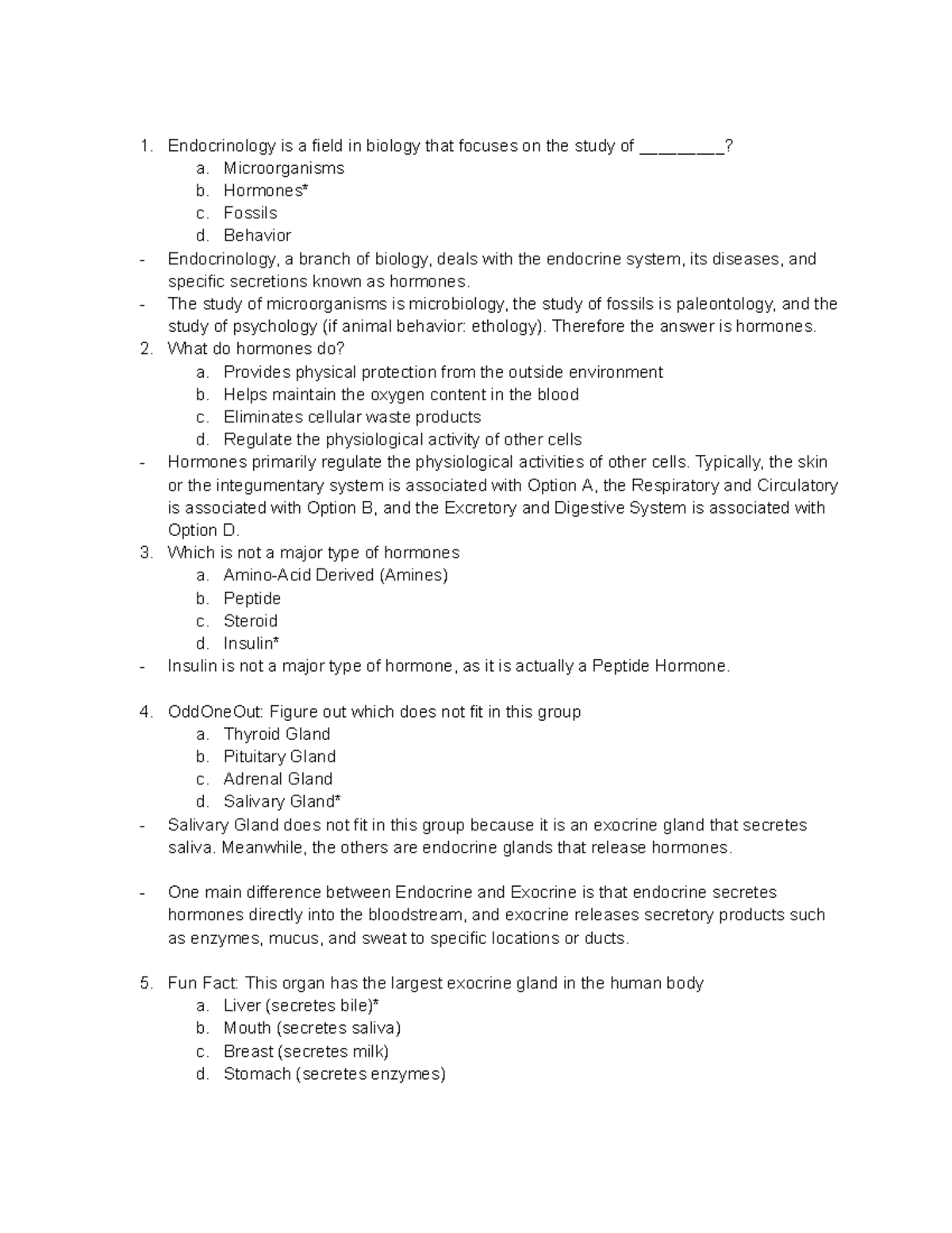 Endocrine System Overview and Key Concepts (BIO 101) - Studocu