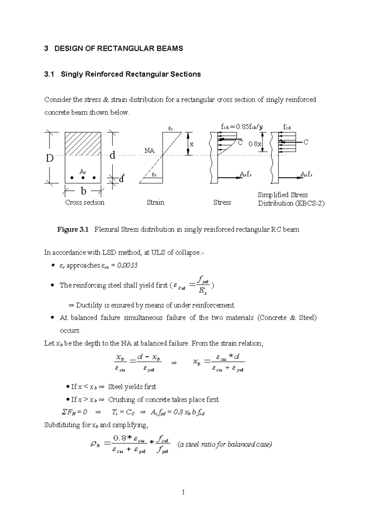 Design of Singly Reinforced Rectangular Beams in ED1 - Studocu