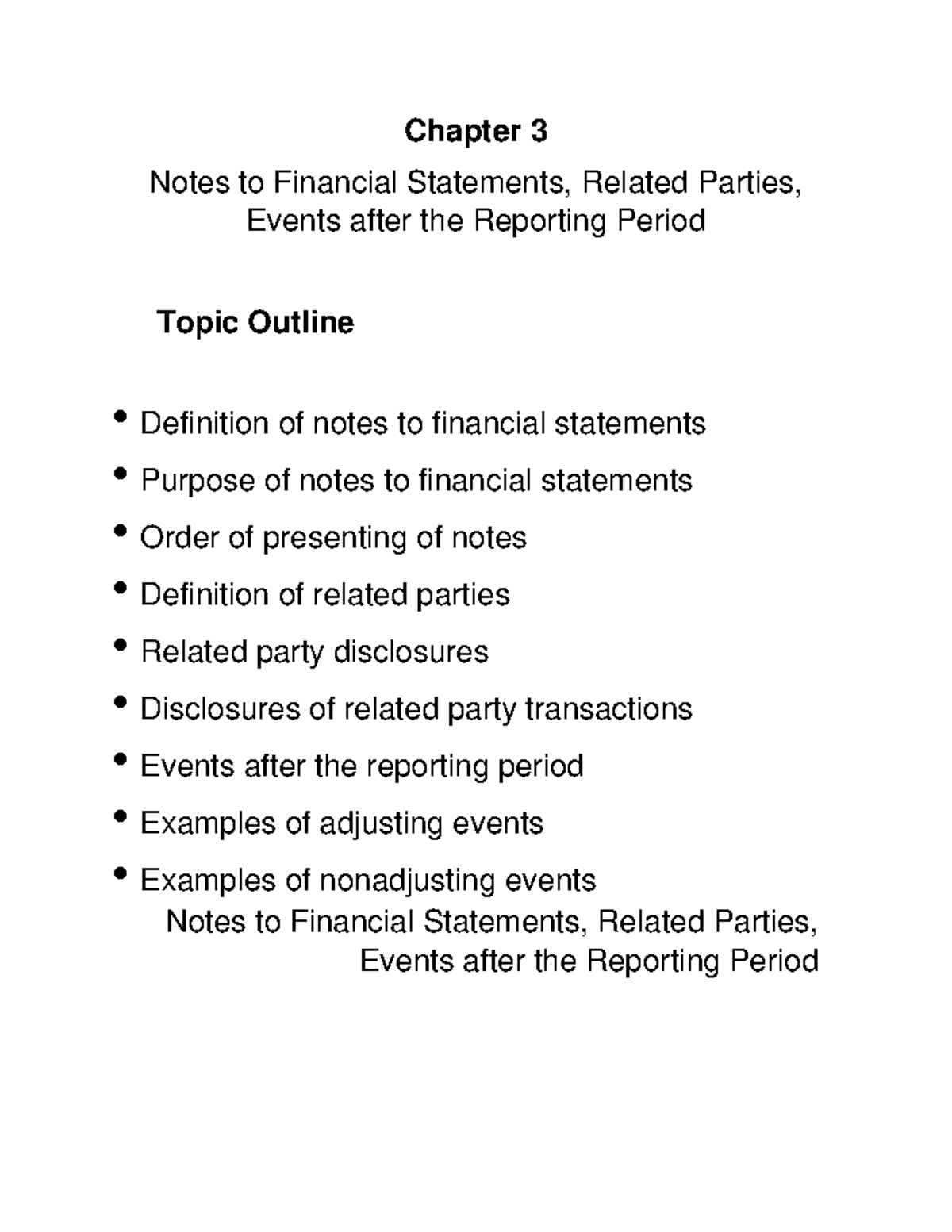 Chapter 3: Notes to Financial Statements & Related Party Disclosures ...