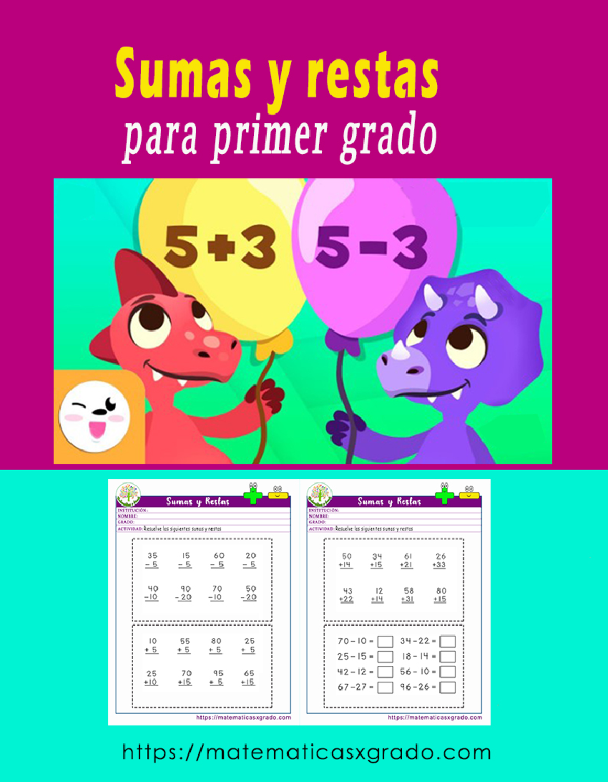 Sumas y Restas para Primer Grado - Actividades y Ejercicios - Studocu