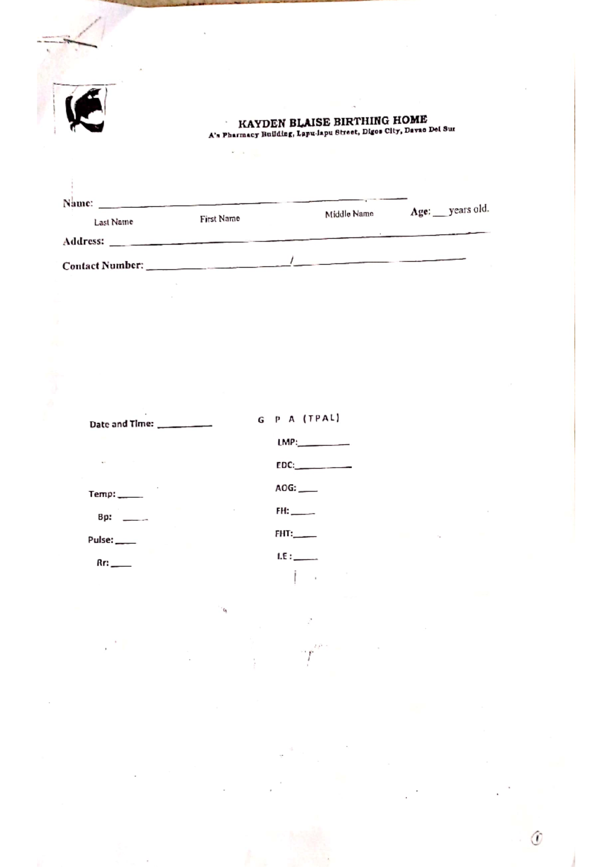 Mothers' Chart for NCM 107: Clinical Documentation and Instructions ...
