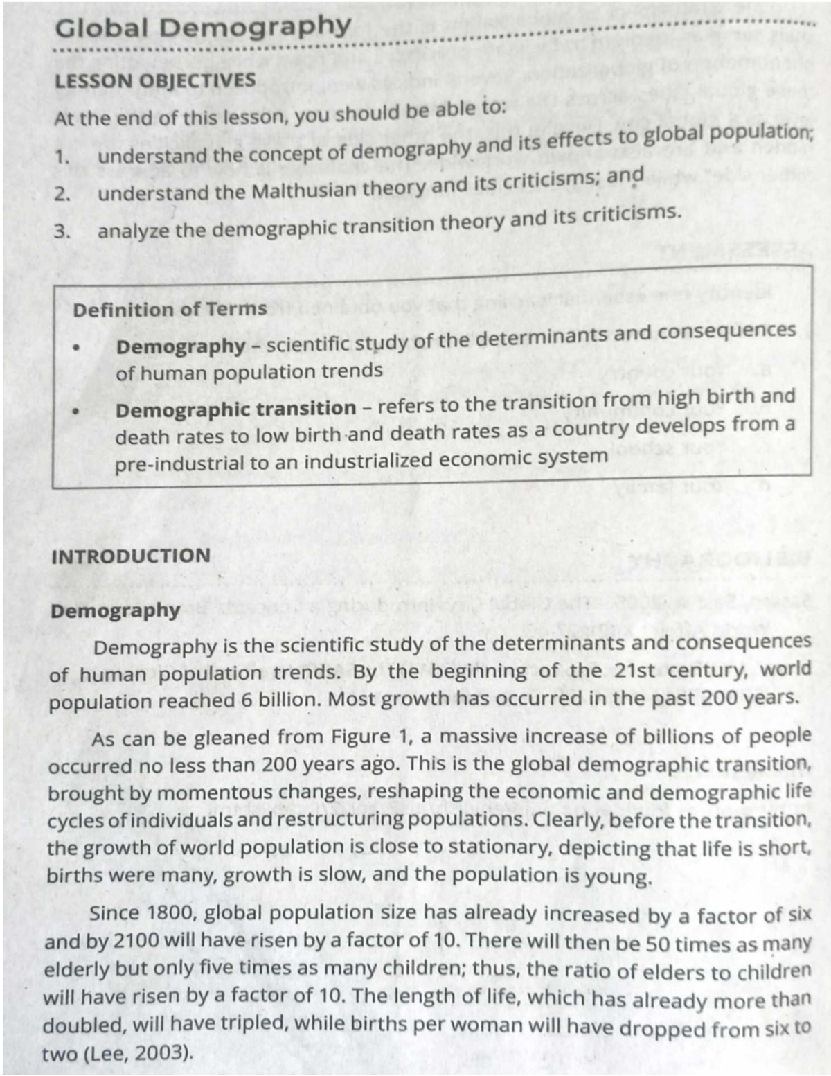 Global Demography Lesson: Theories & Transitions in Population Growth ...