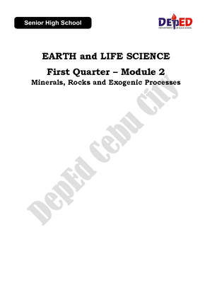 7 Q2 Earth and Life - EARTH and LIFE SCIENCE Quarter 2 – Module 7 The ...