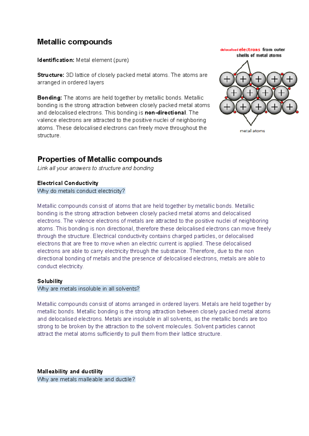 2.4 Structure and Bonding - Metallic compounds - Metallic compounds ...
