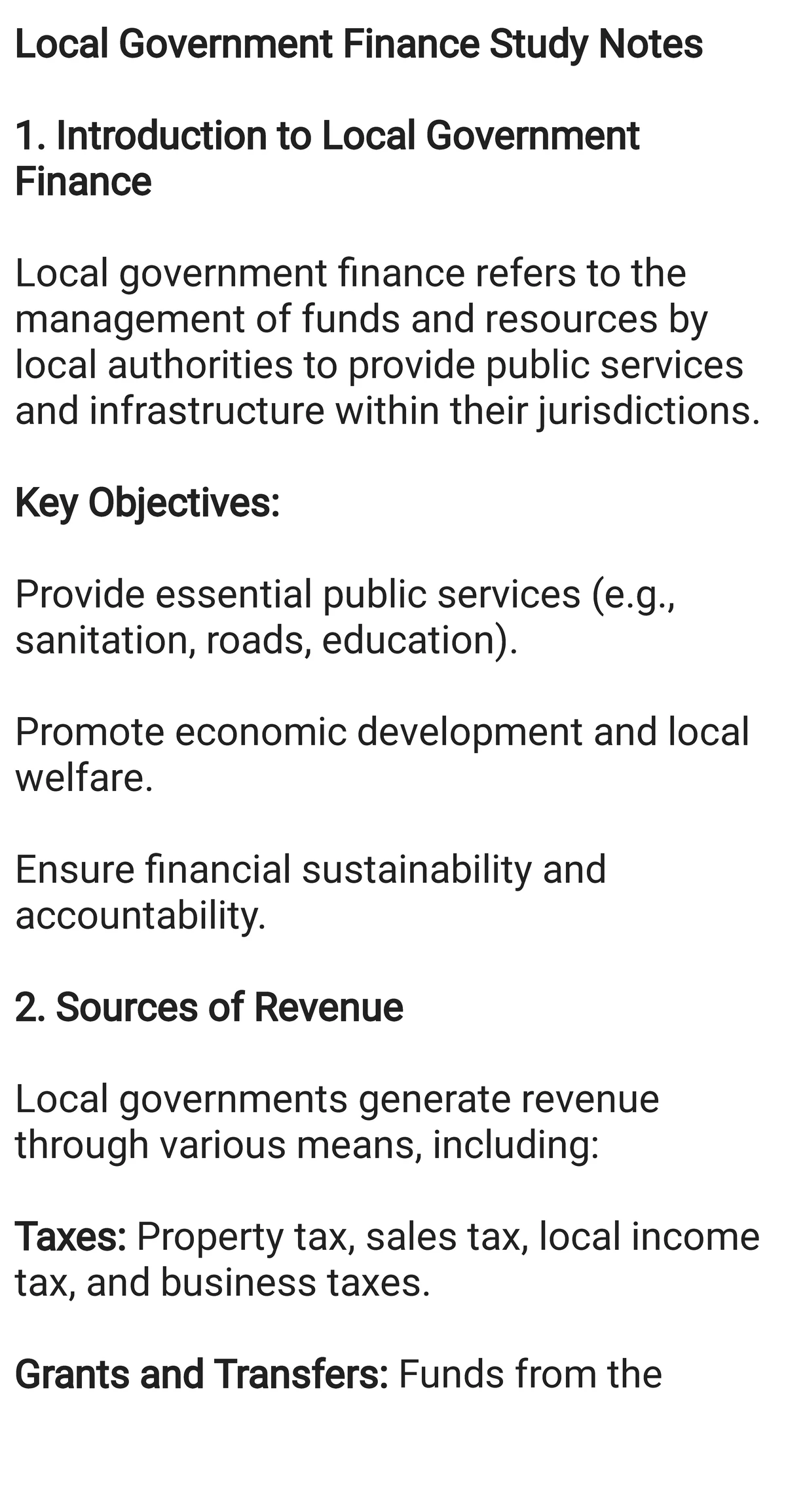 Local Government Management Study Notes (LGM 101) - Studocu