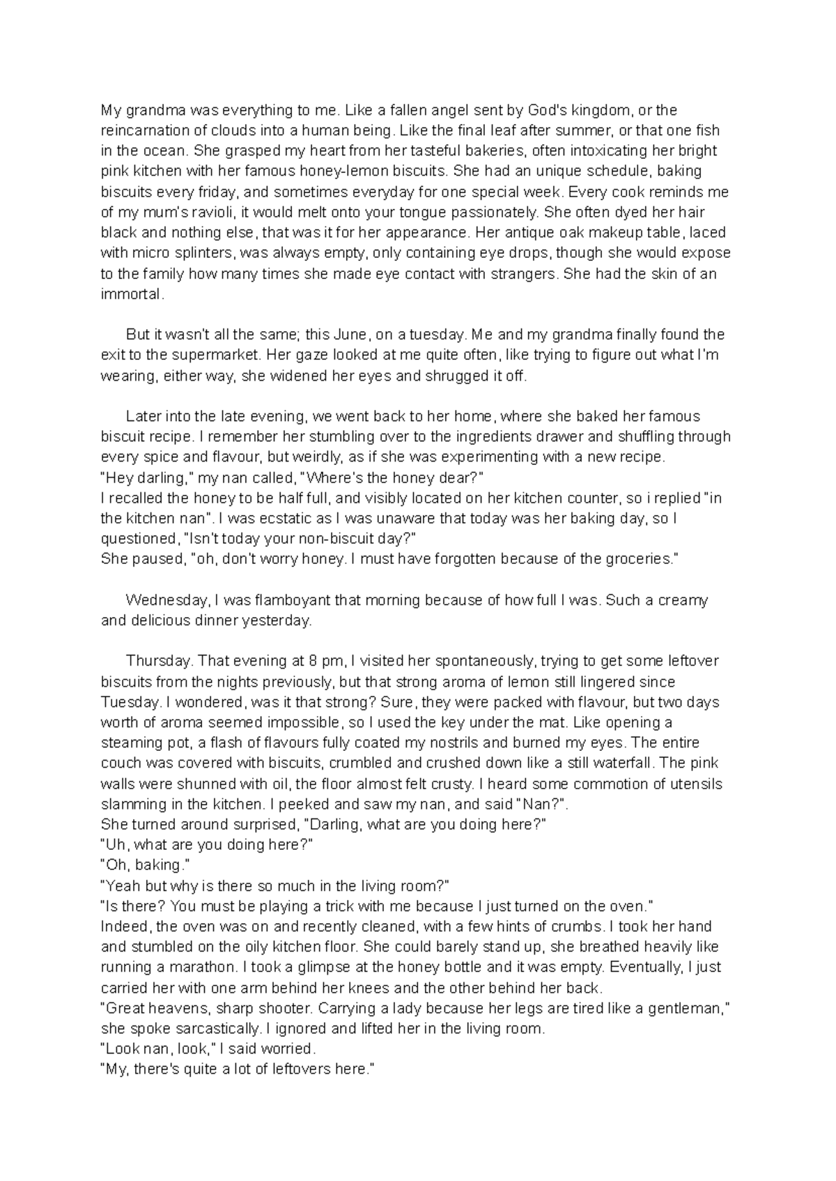 Random Essay #8: A Tribute to My Beloved Grandma's Baking Legacy - Studocu