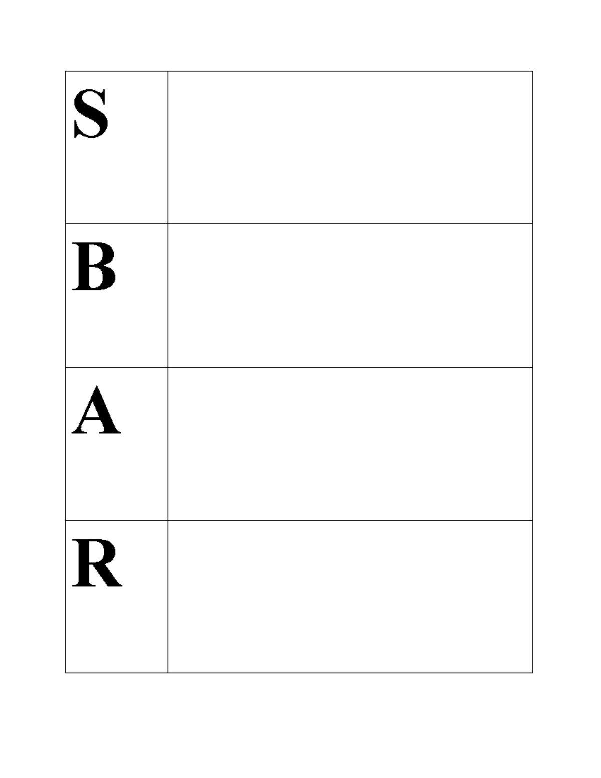 SBAR nursing note template - NURS 3130 - S B A R - Studocu