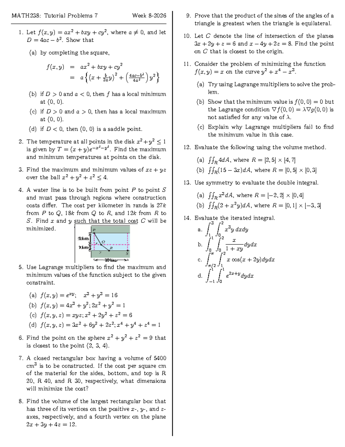 MATH238: Week 1 Tutorial Problems and Solutions - Studocu