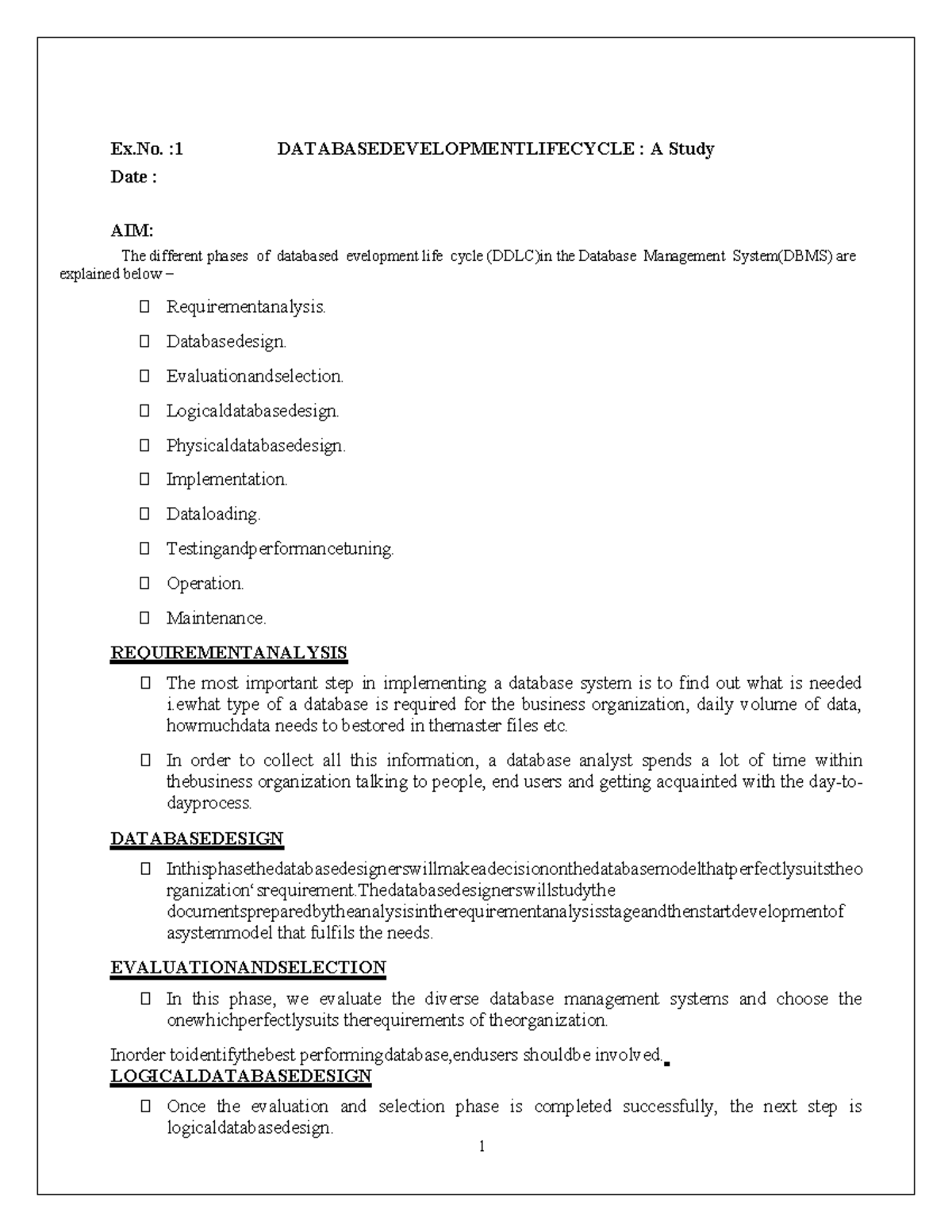 Ddm Lab Manual AD3381: Database Development Lifecycle Study - Studocu