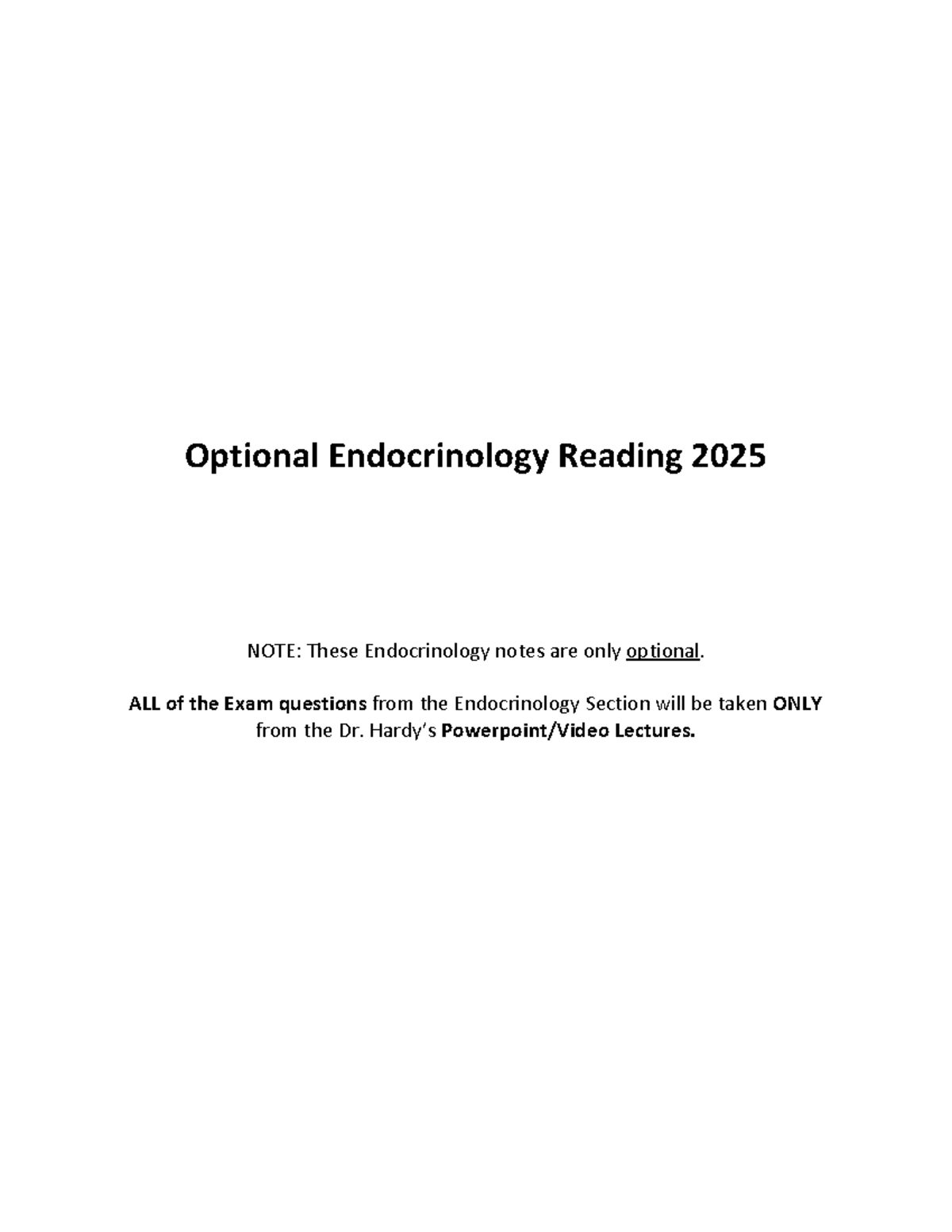ENDO I: Endocrinology Study Guide (3120) - Key Concepts & Notes - Studocu