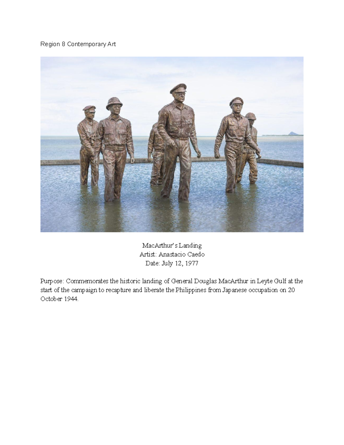 Region 8 Contemporary Art: Key Pieces & Their Significance - Studocu