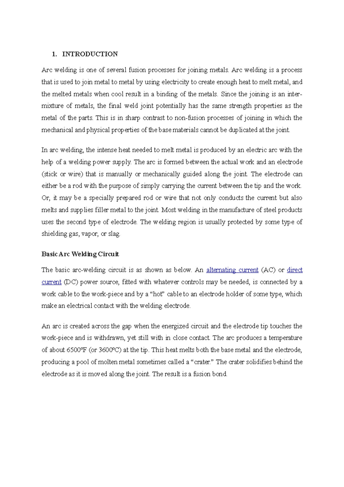 BMM3611 Lab Report: Understanding Arc Welding Techniques and Safety ...