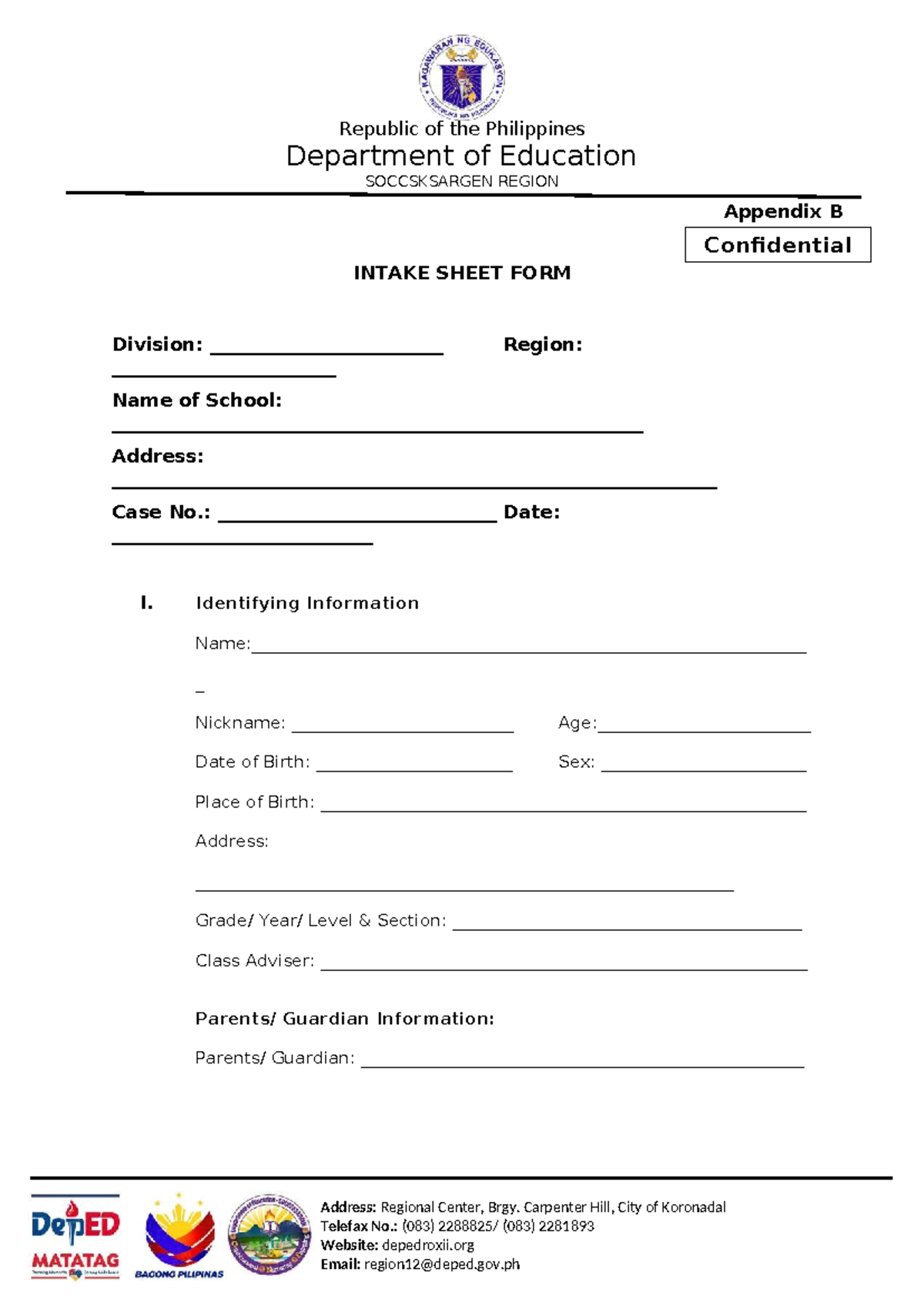Intake Sheet Intake Sheet Intake Sheet Intake Sheet Intake Sheet ...