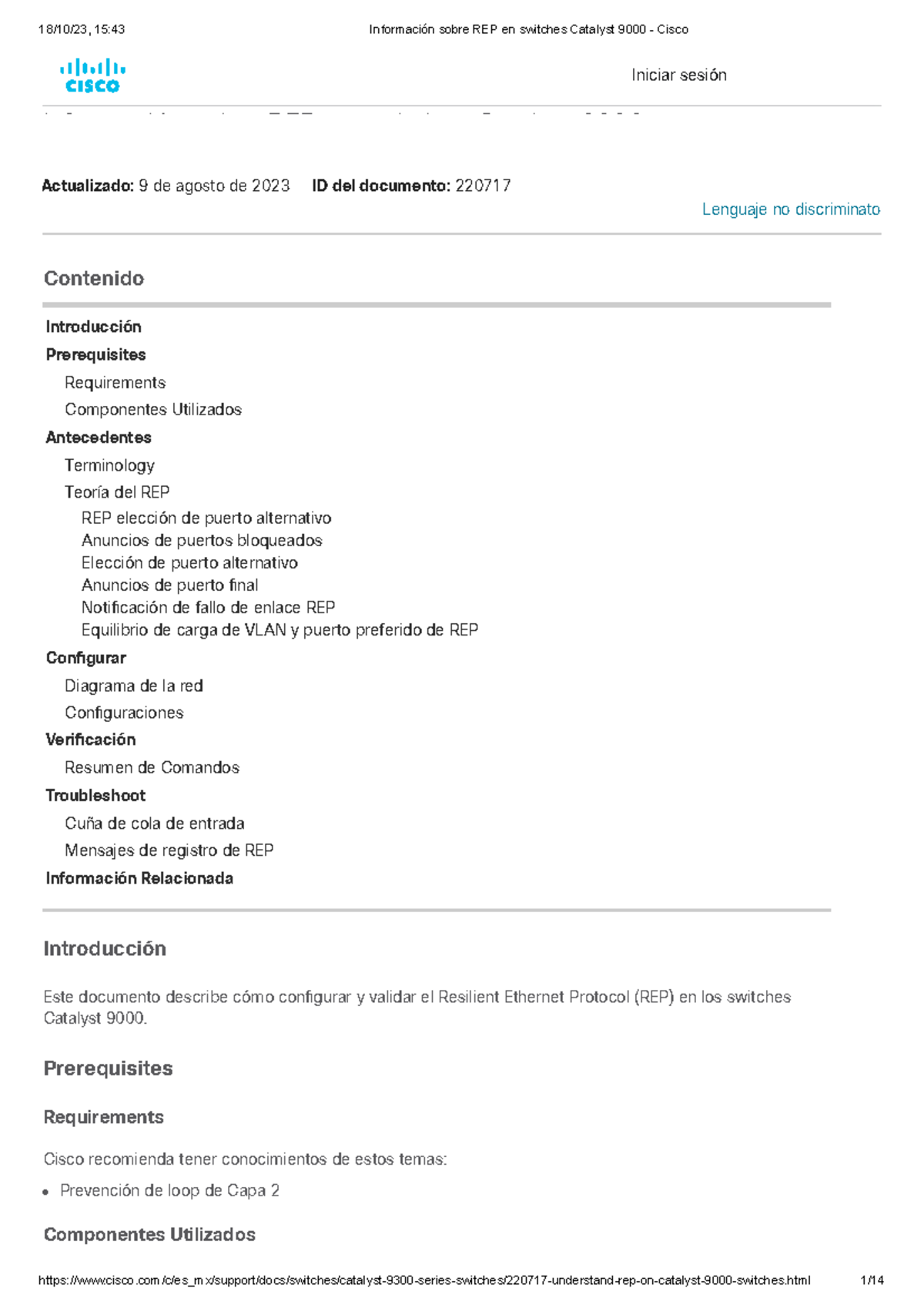 Información sobre REP en switches Catalyst 9000 - Cisco - Actualización ...