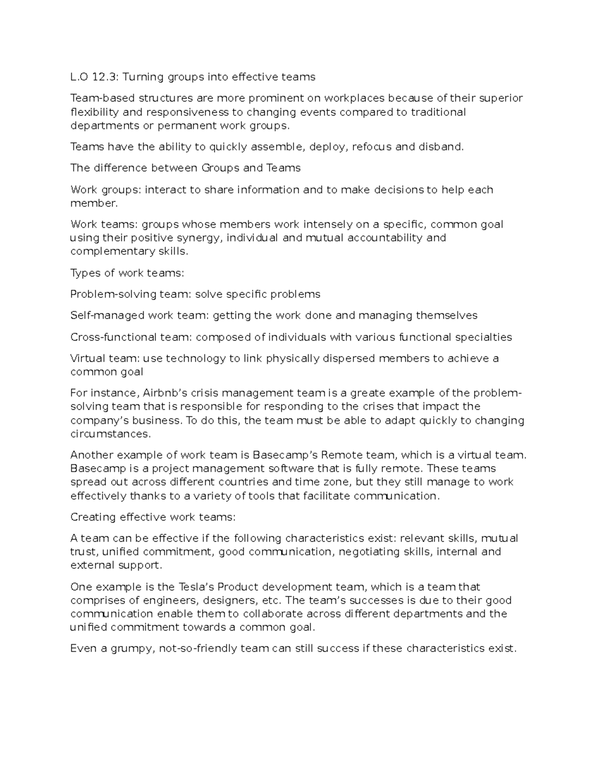 Chap 12 - chapter presentation - L 12: Turning groups into effective ...