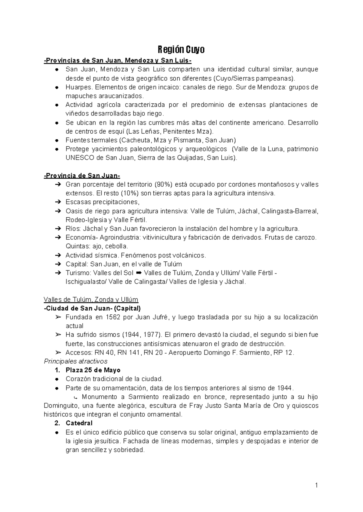Región Cuyo: Identidad Cultural y Atractivos Turísticos - Studocu