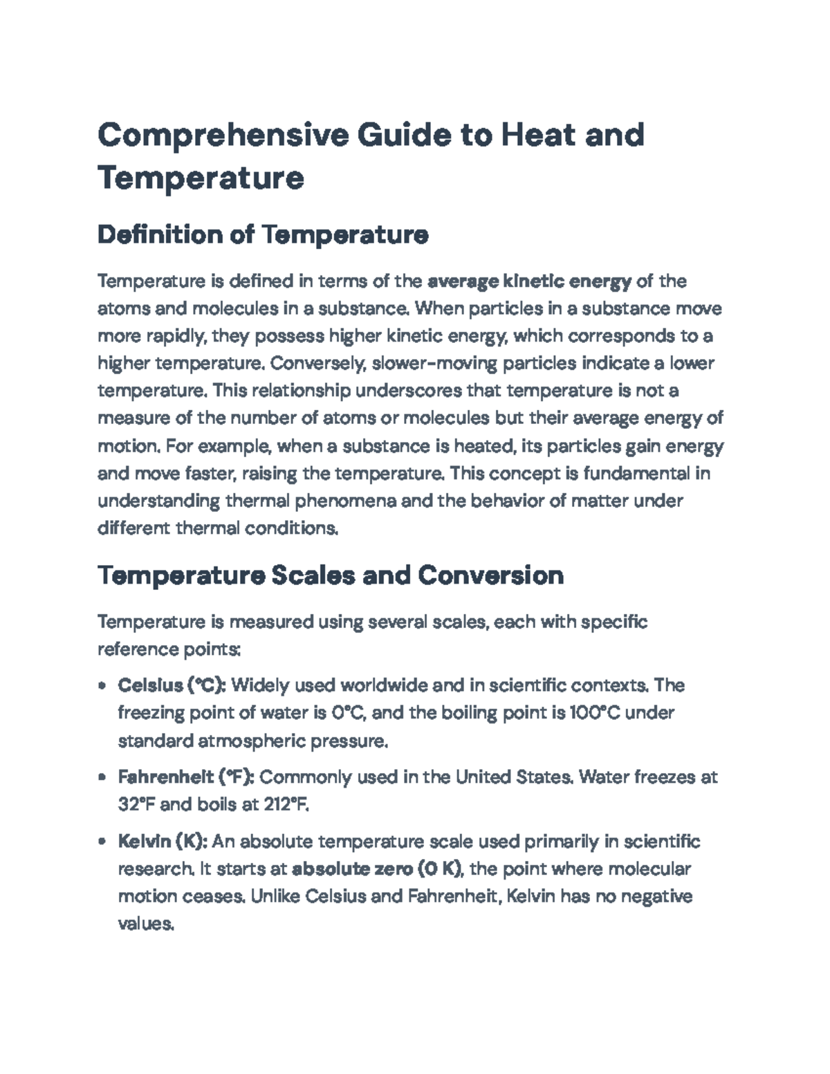 Comprehensive Overview of Heat and Temperature: Concepts & Measurements ...