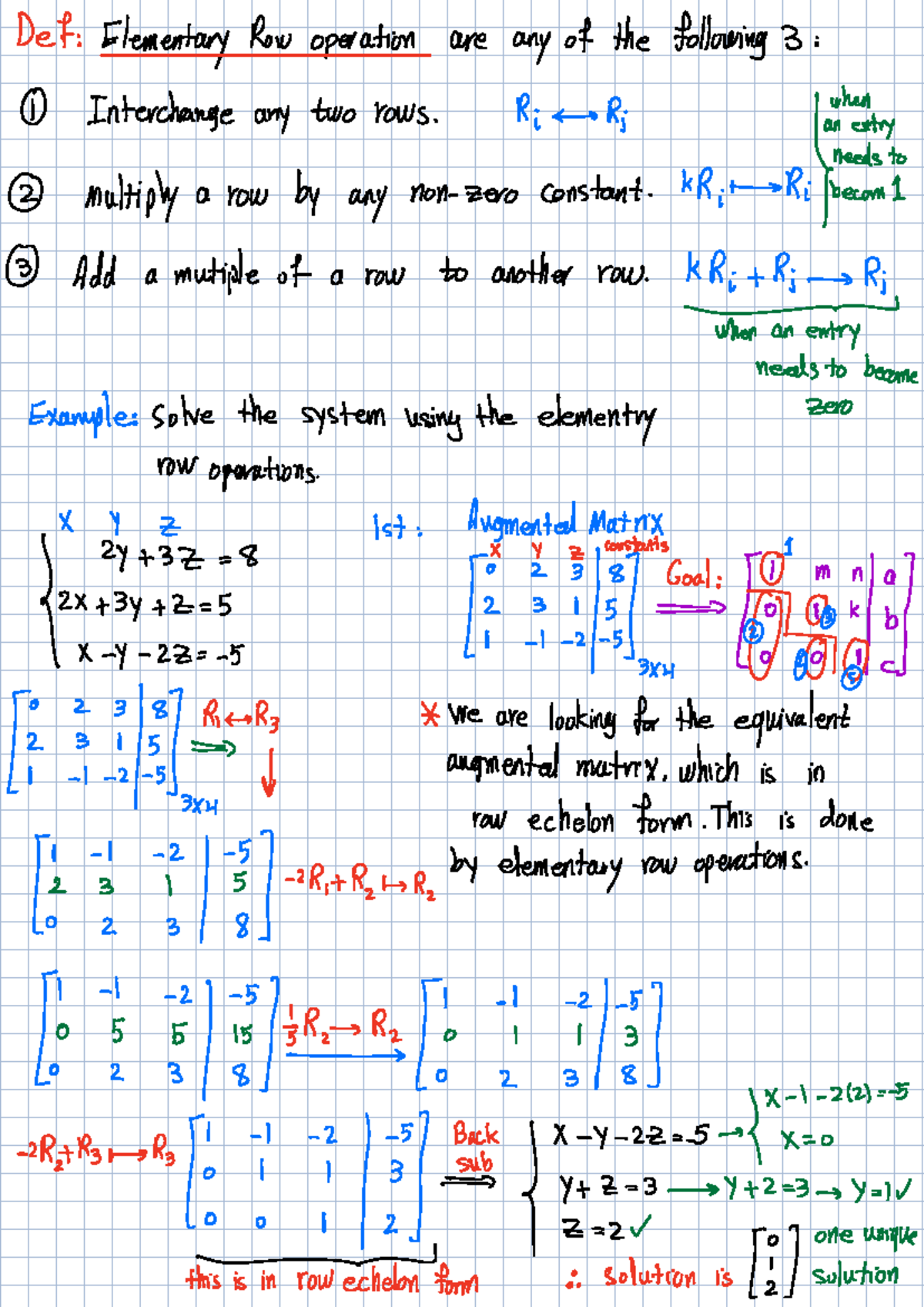 Elementary Row Operations and Their Application in Matrix Systems - Jef ...
