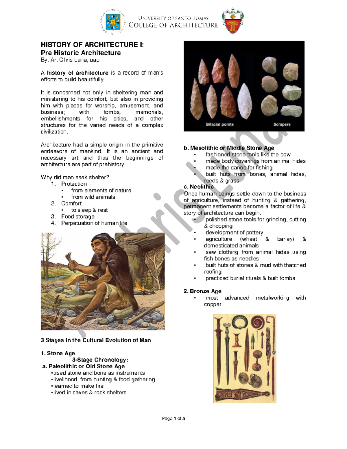 Prehistoric Architecture Overview: From Stone Age to Iron Age - Studocu