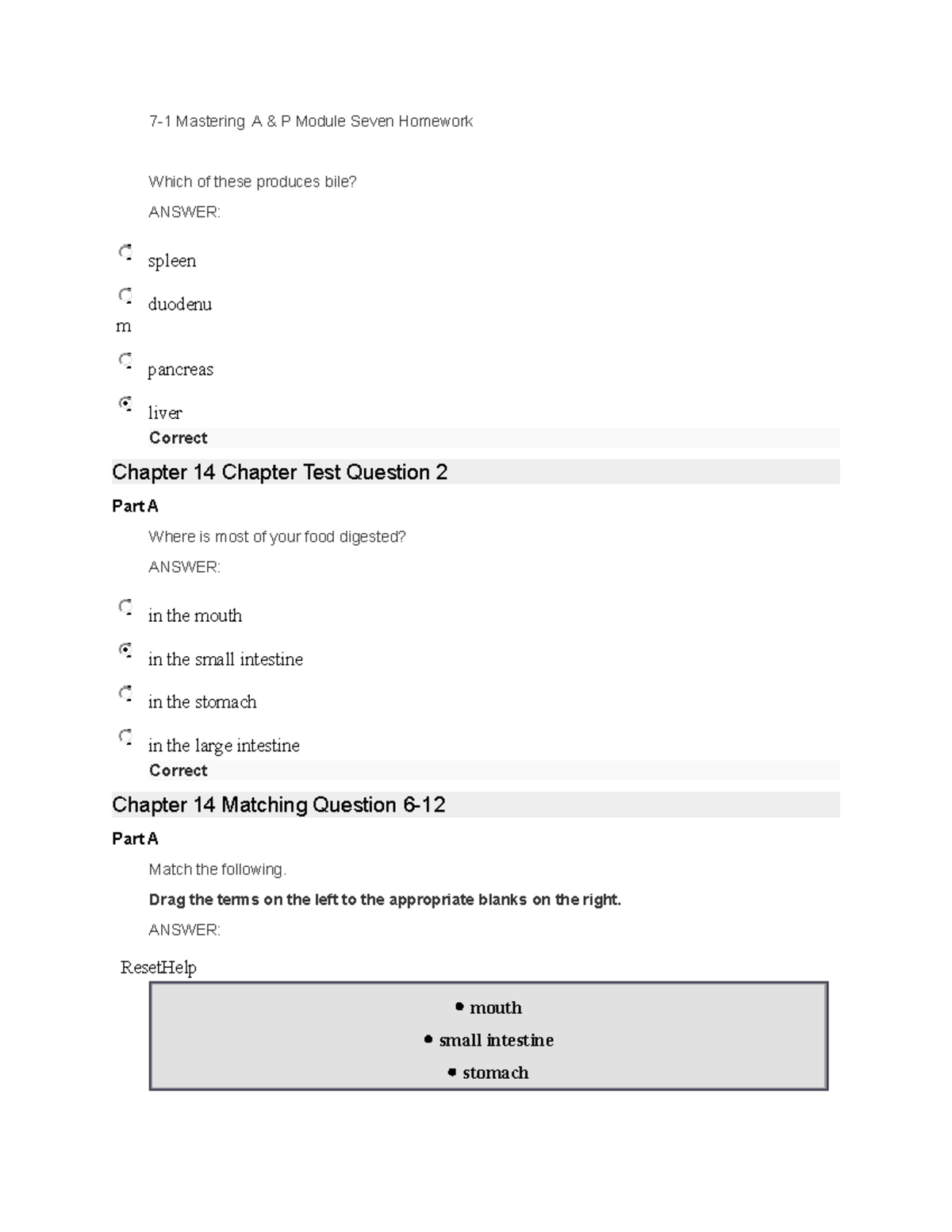 7-1 A&P Module 7 Homework Answers & Chapter Review Questions - Studocu