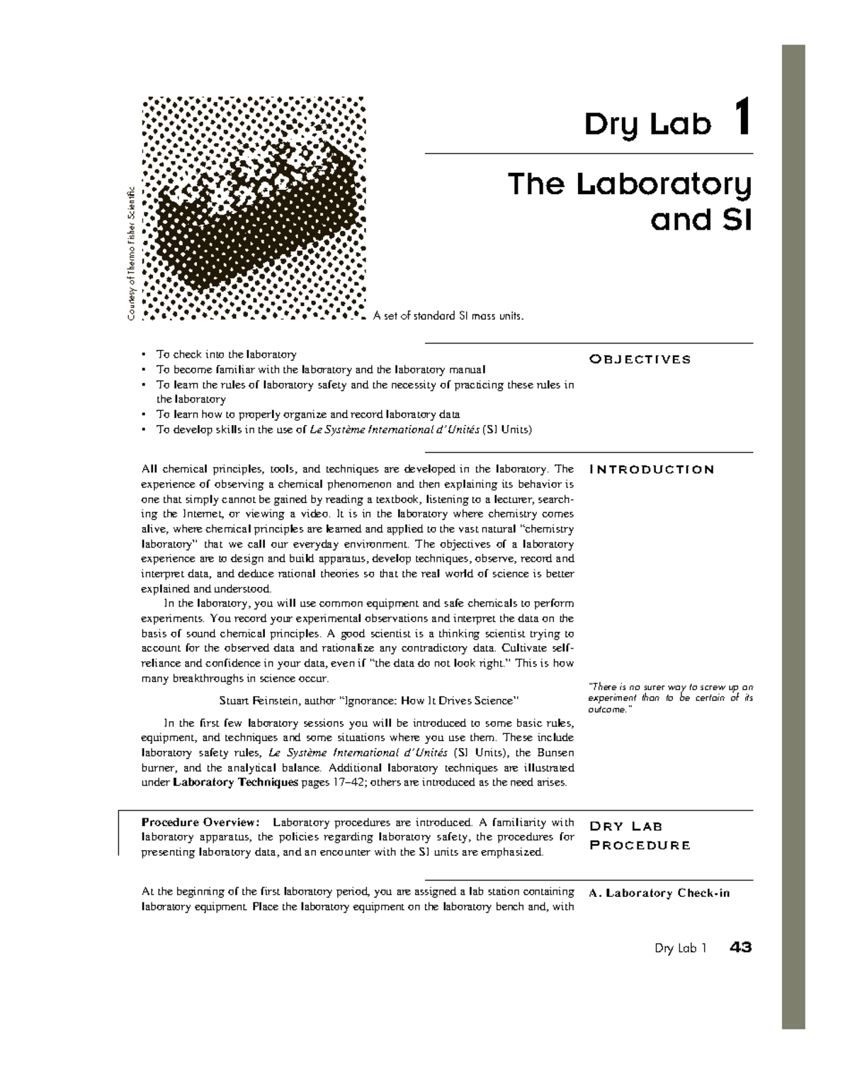 Chem 143 Dry Lab 1: Exploring Laboratory Basics and SI Units - Studocu