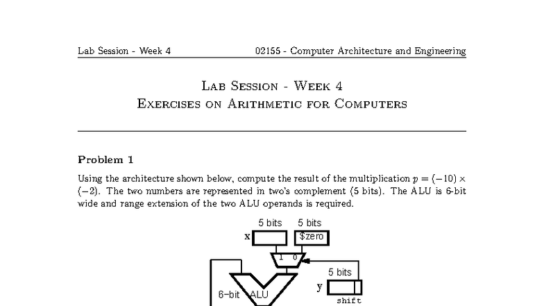 RISC-V Lab Session Week 04: Exercises on Arithmetic for Computers - Studocu
