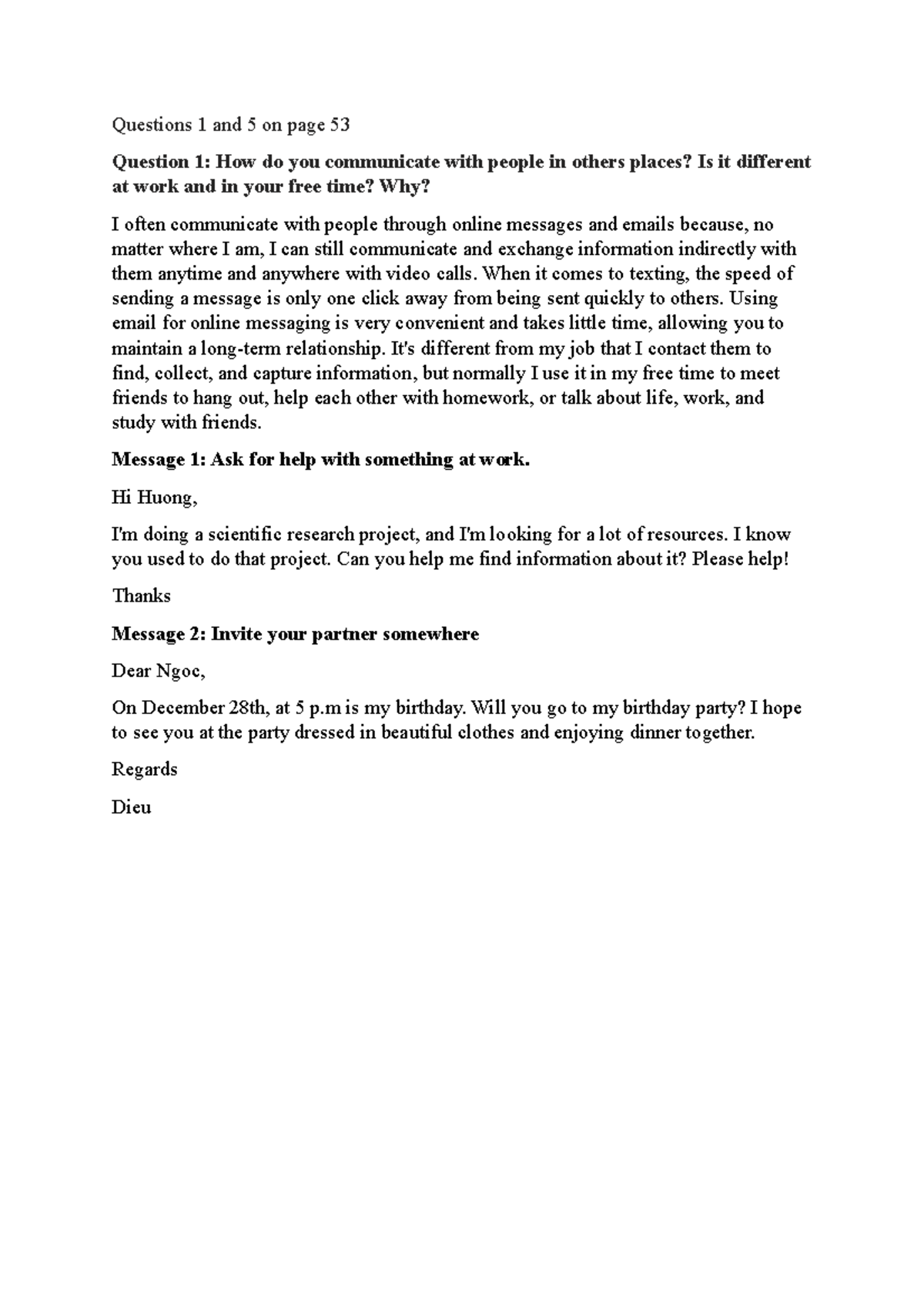 Writing Task 7: Communicating Effectively Through Messages and Emails ...