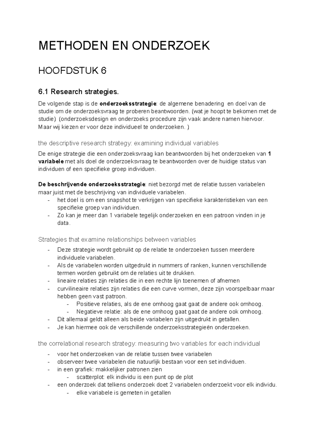 Methoden EN Onderzoek - Samenvatting Research Methods for the ...