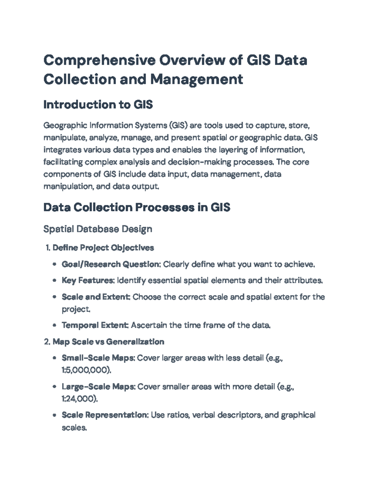 Comprehensive Overview of GIS Data Collection and Management ...