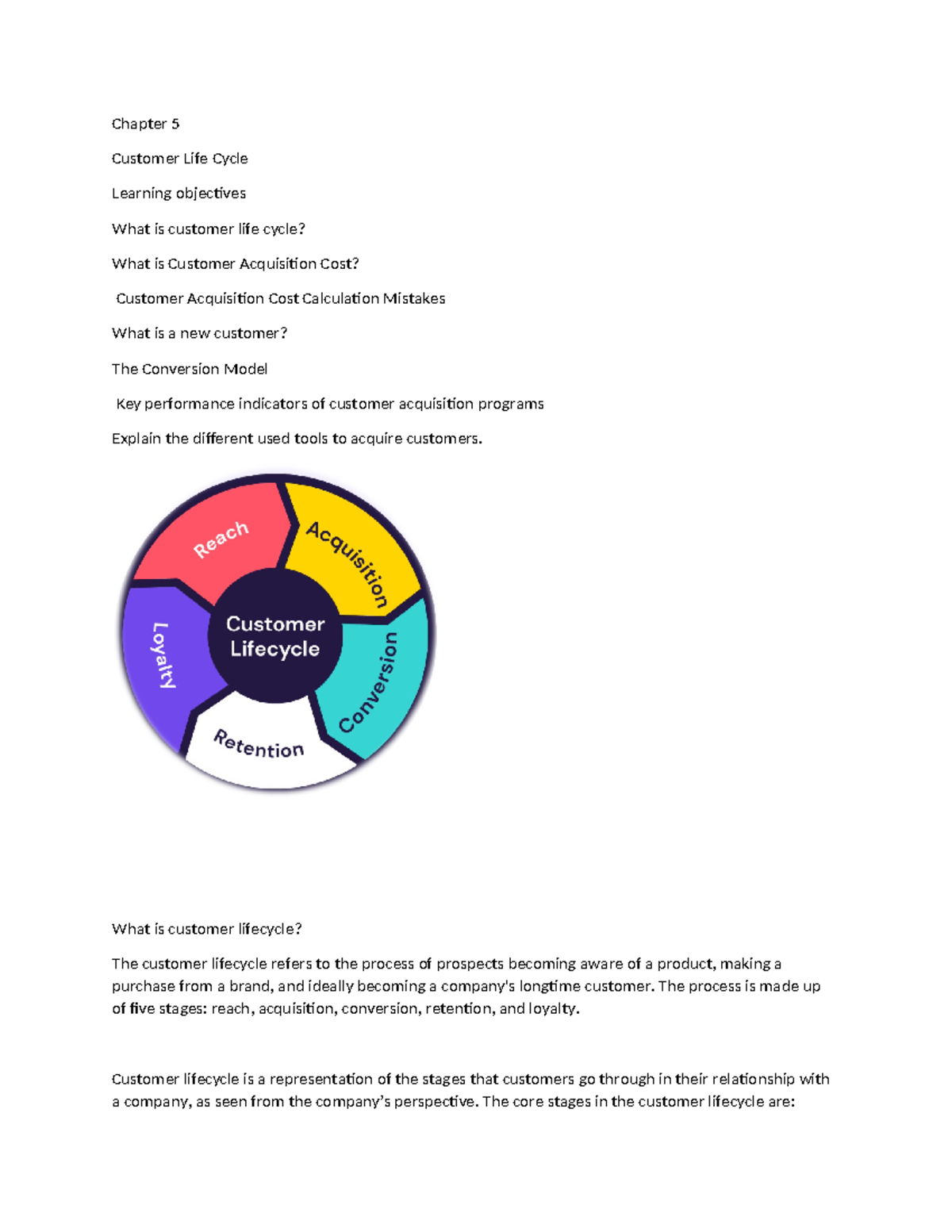 Chapter 5 CRM: Understanding Customer Lifecycle and Acquisition Costs ...