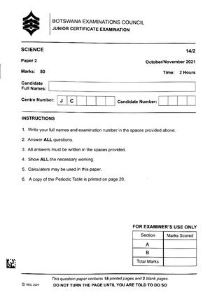 JCE 2020 - Mathematics Paper 2 Past Exam Questions and Solutions - Studocu