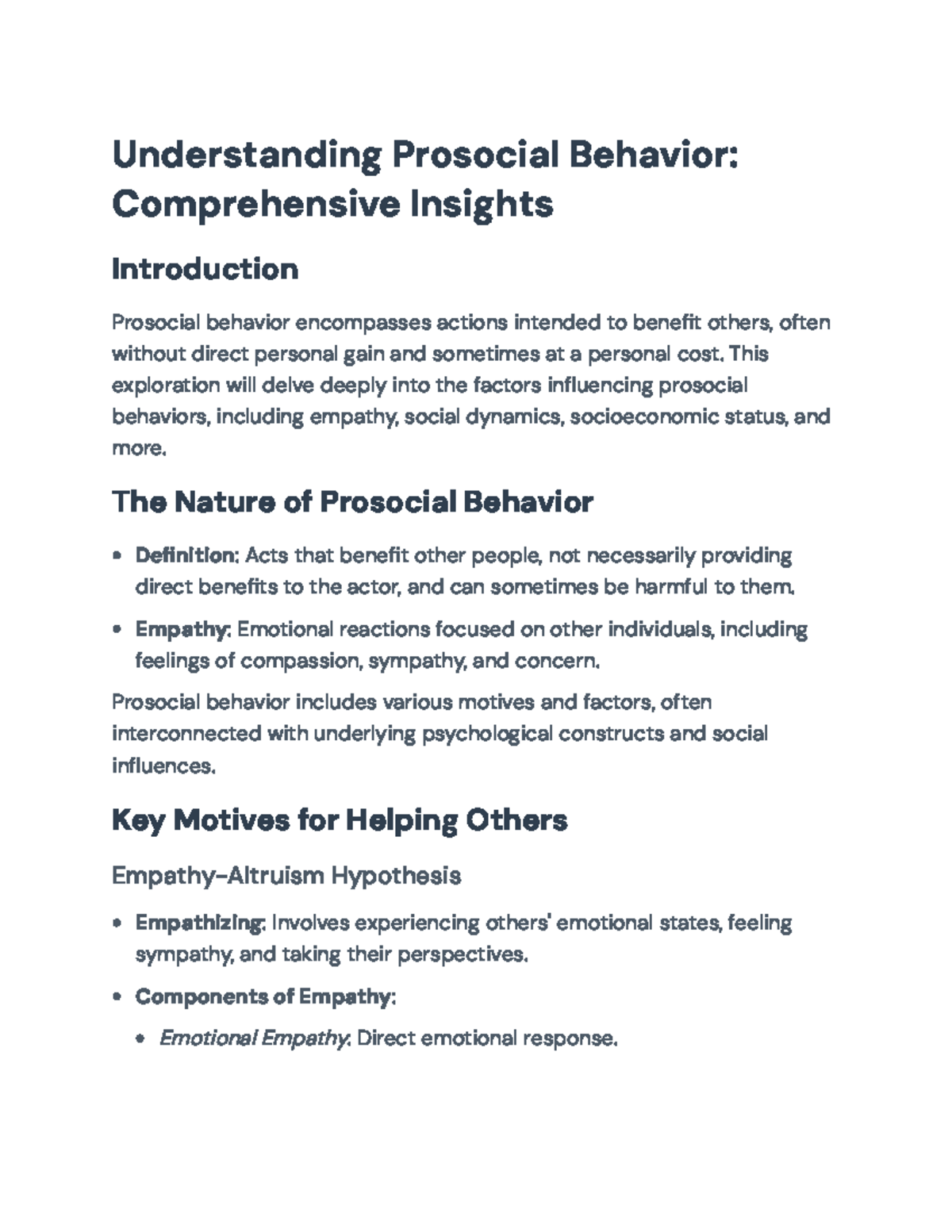 PSYC 202: Understanding Prosocial Behavior - Influences & Mechanisms ...