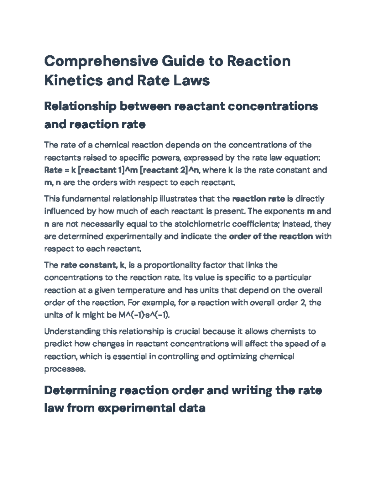 Kinetics of Chemical Reactions: A Comprehensive Guide on Rate Laws ...