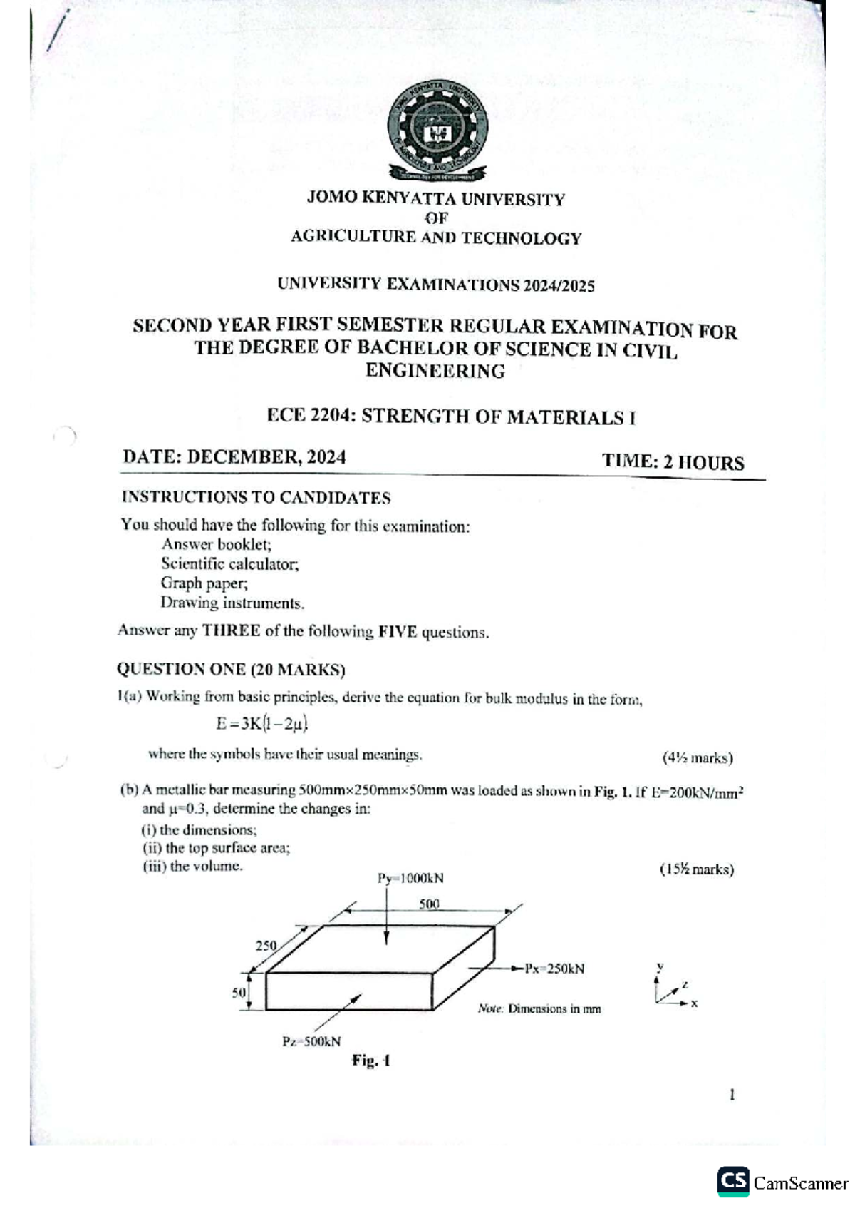 ECE 2204: Strength of Materials I - Exam Notes - Studocu