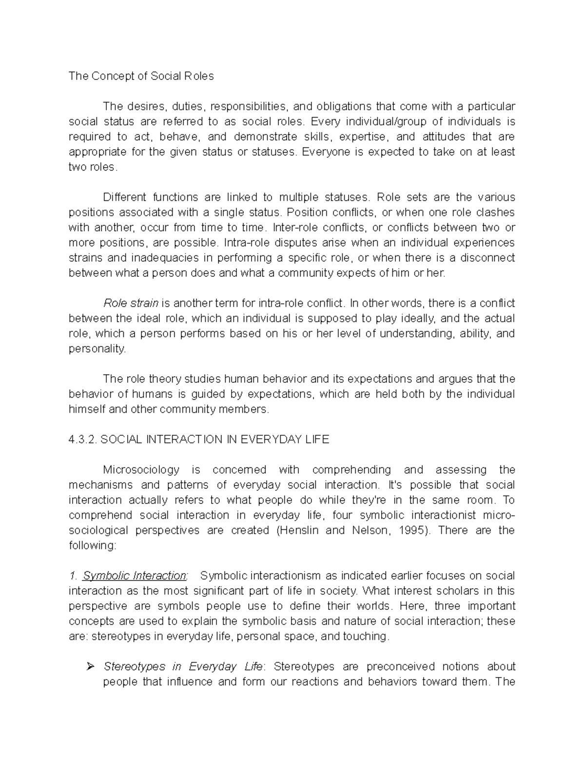 Social Roles and Interaction: Understanding Everyday Life Dynamics ...