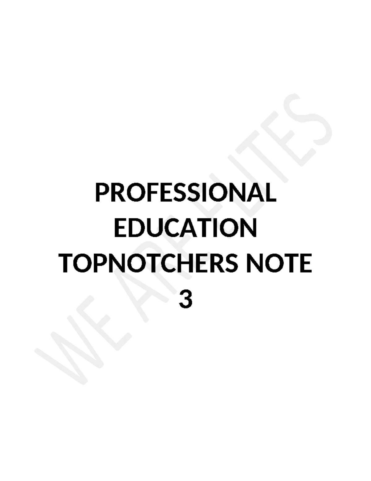 Professional Education Topnotcher Notes (PED 101) - Key Concepts ...