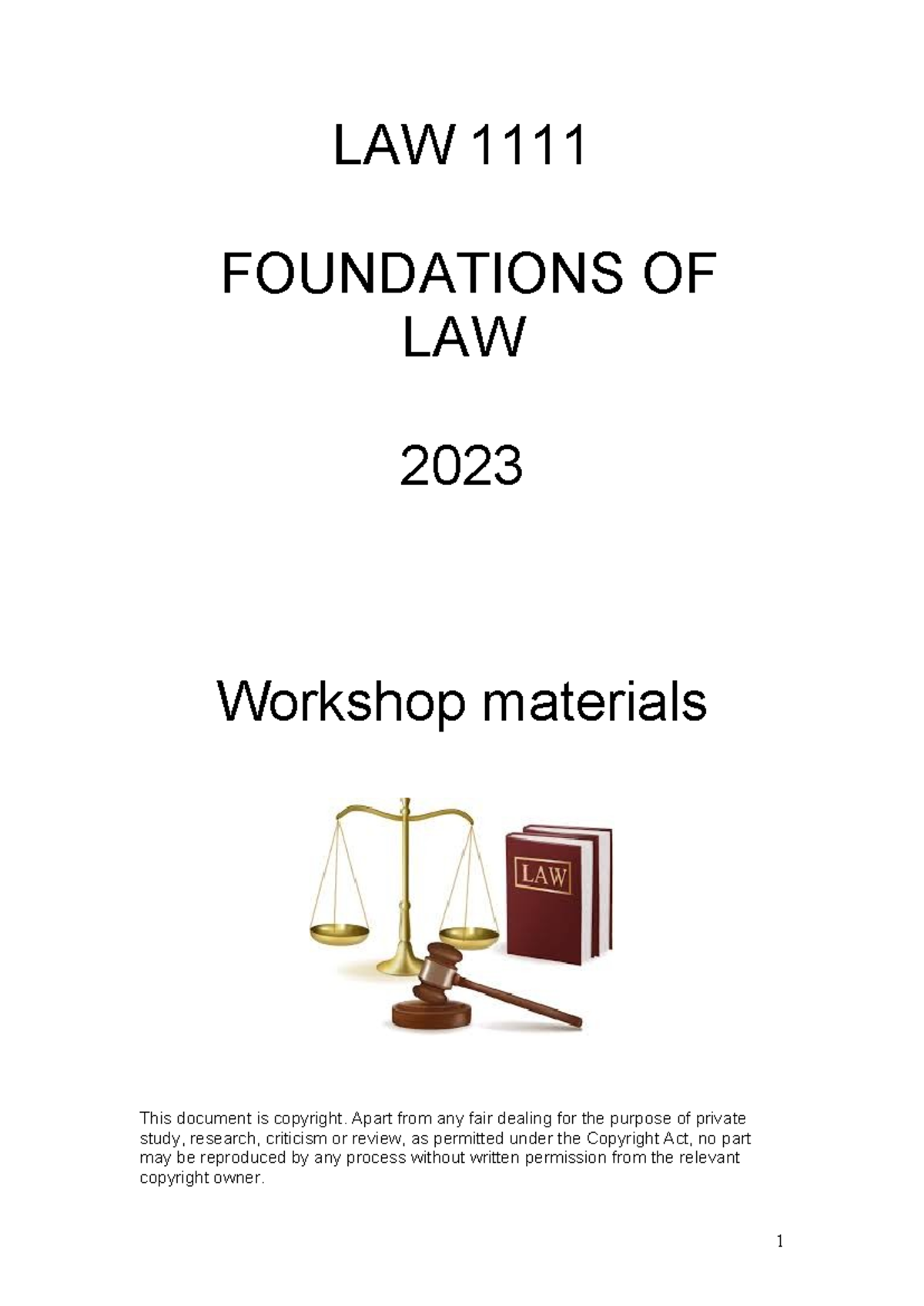 FOL 2023 Workshop Materials: Foundations of Law Insights - Studocu