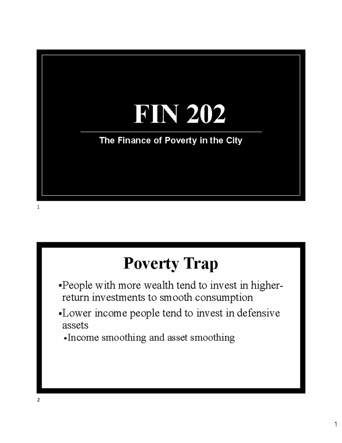 FIN 202: Understanding Financial Dynamics of Urban Poverty - Studocu