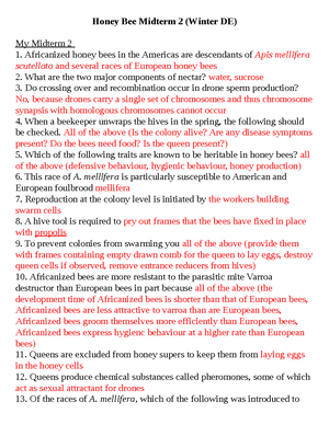 Bees and Humans - ENVS 2210 (DE01) W25 - Apiculture And Honey Bee ...