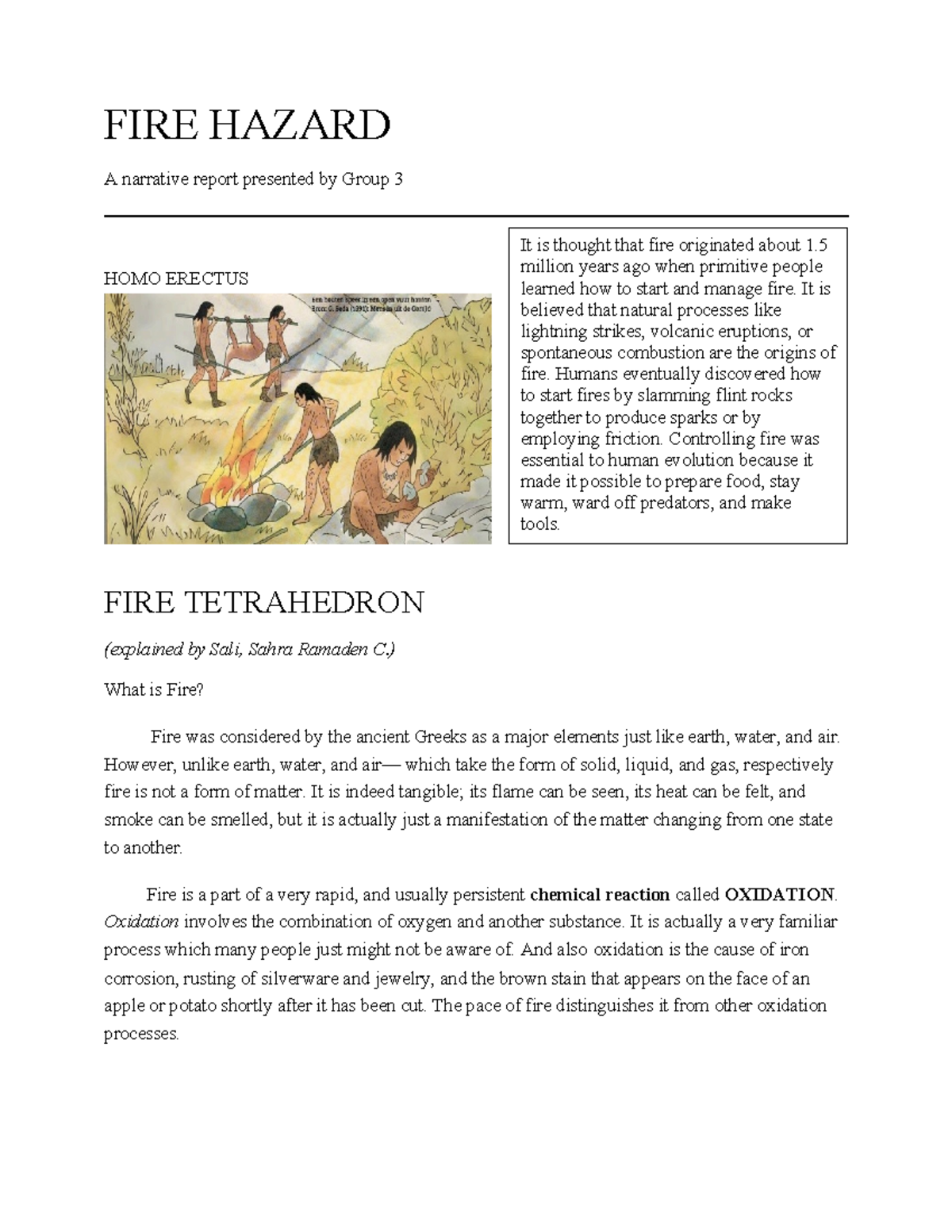 DRRR Fire Hazard Analysis: A Narrative Report by Group 3 - Studocu