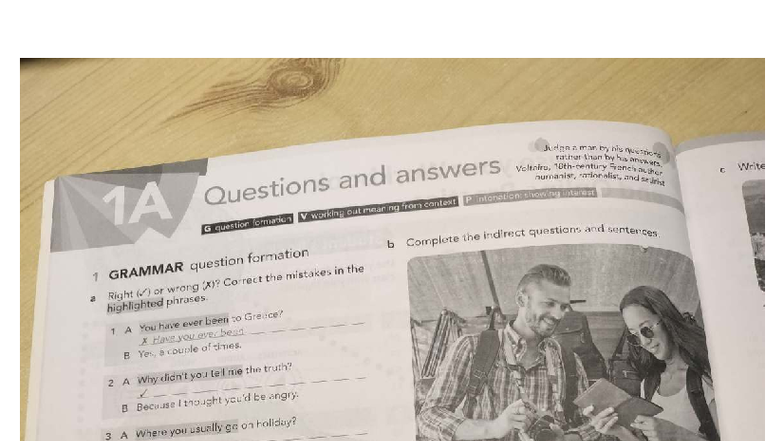 1A Grammar: Indirect Questions & Contextual Meaning Exercises - Studocu