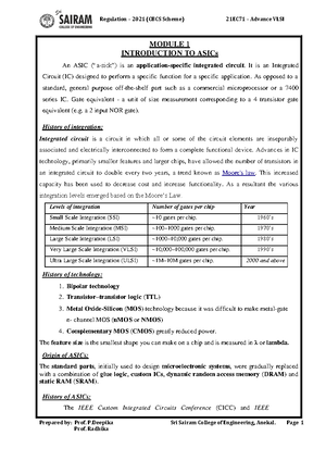 Advanced VLSI - 21EC71 - VTU - Studocu