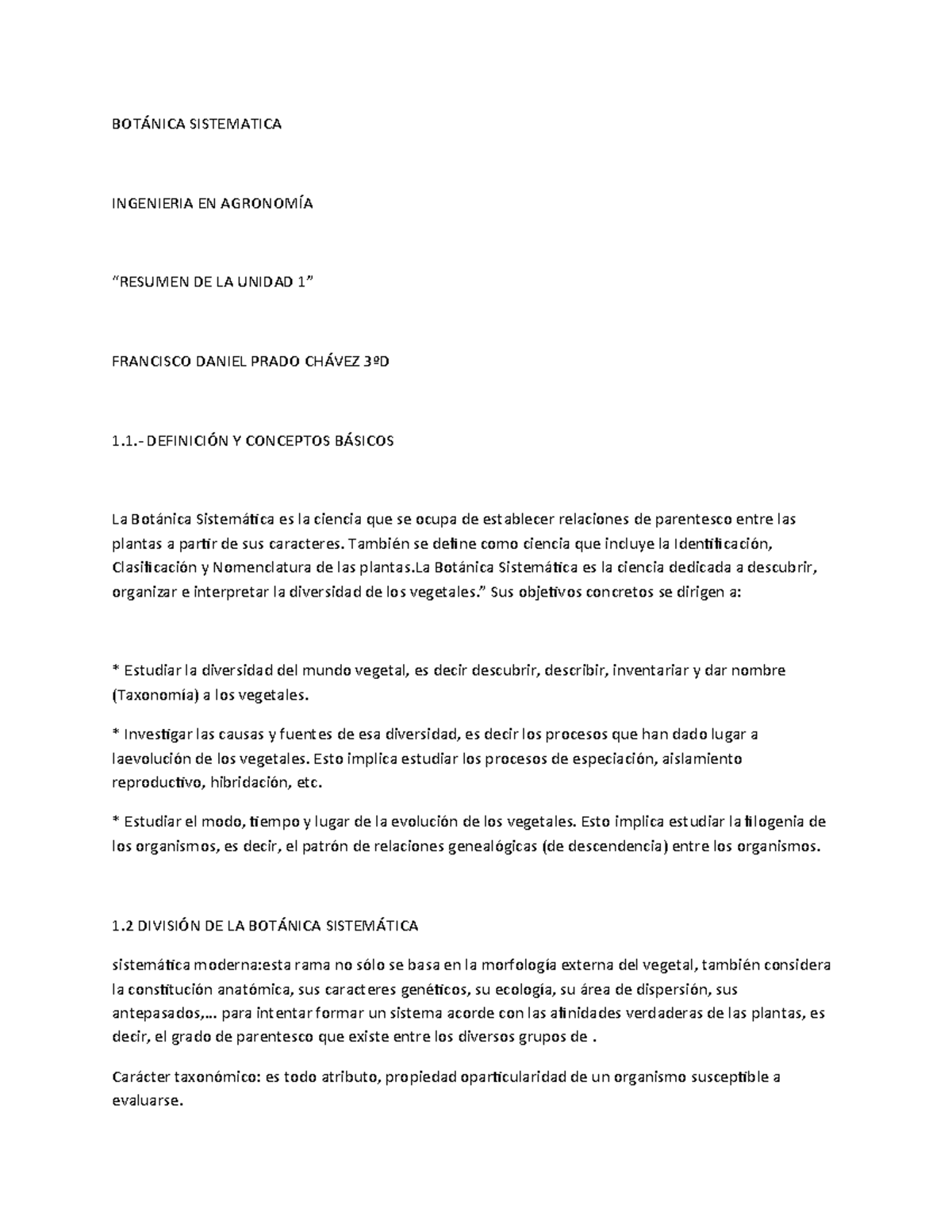 Resumen de Definición y Conceptos en Botánica Sistemática - ING AGR 3ºD ...