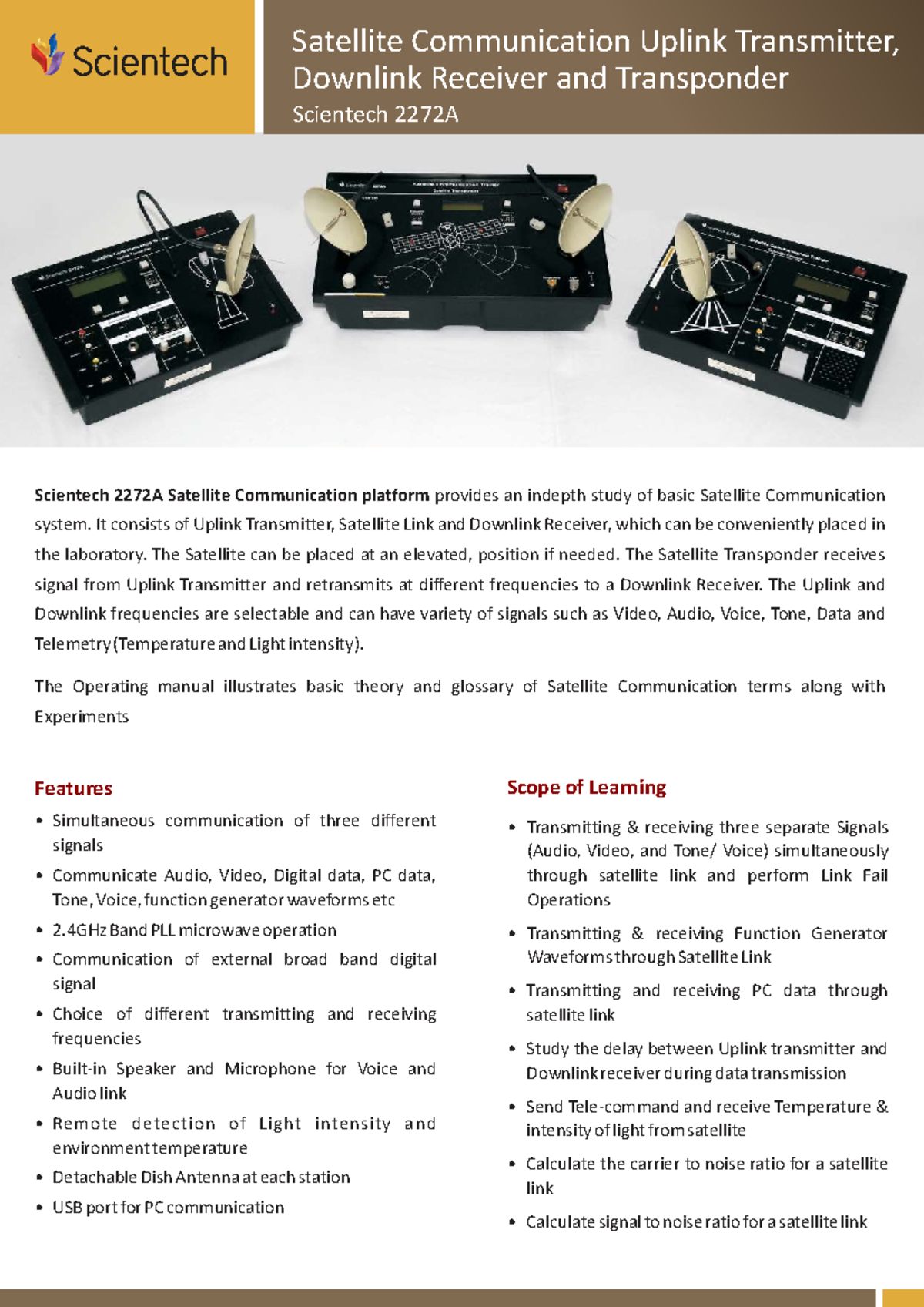 Scientech 2272A Satellite Communication System Manual and Study Guide ...
