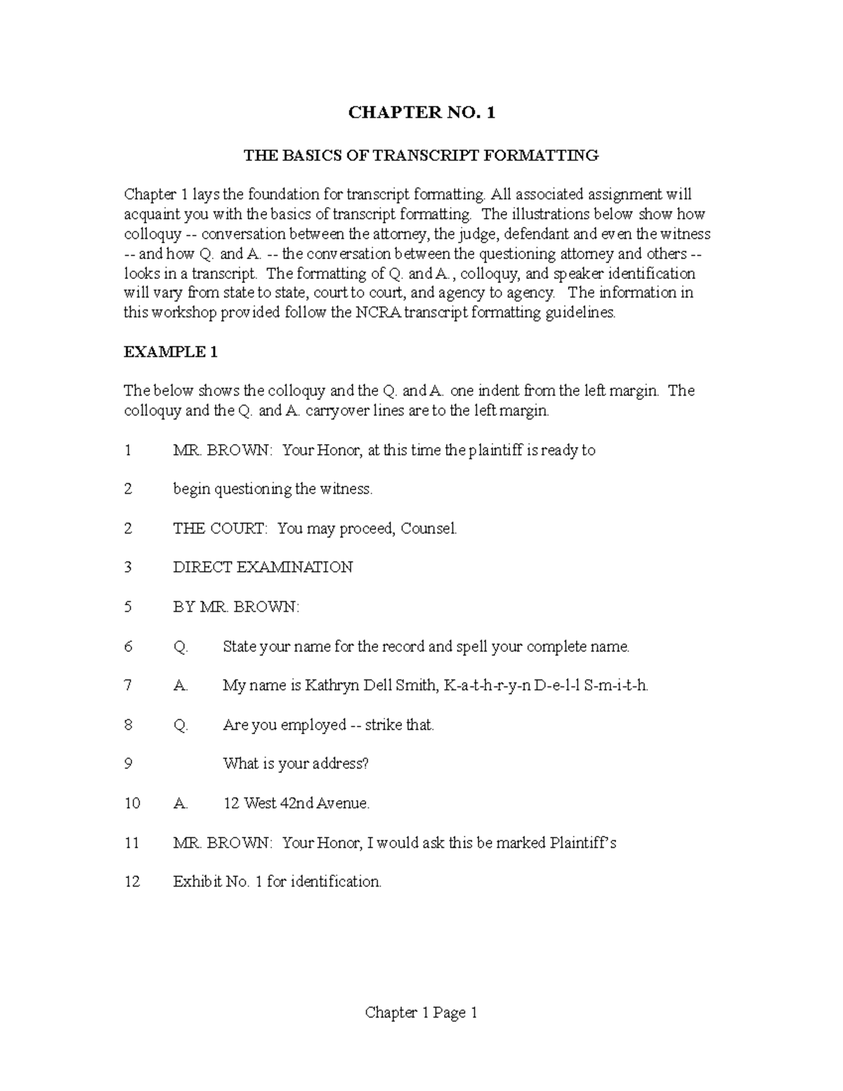 CR103 Chapter 1: Essentials of Transcript Formatting Guide - Studocu