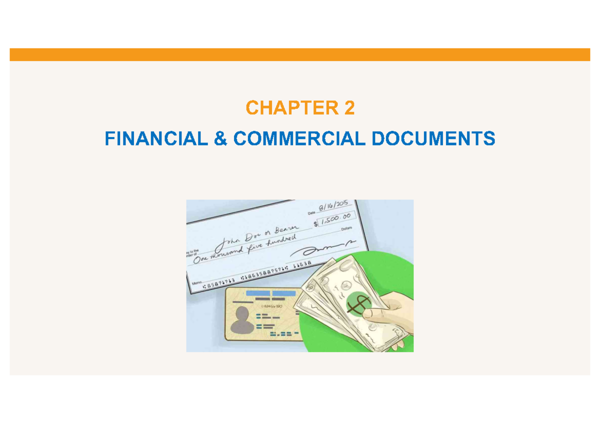 Chapter 2 Financial AND Commercial Documents - CHAPTER 2 FINANCIAL ...