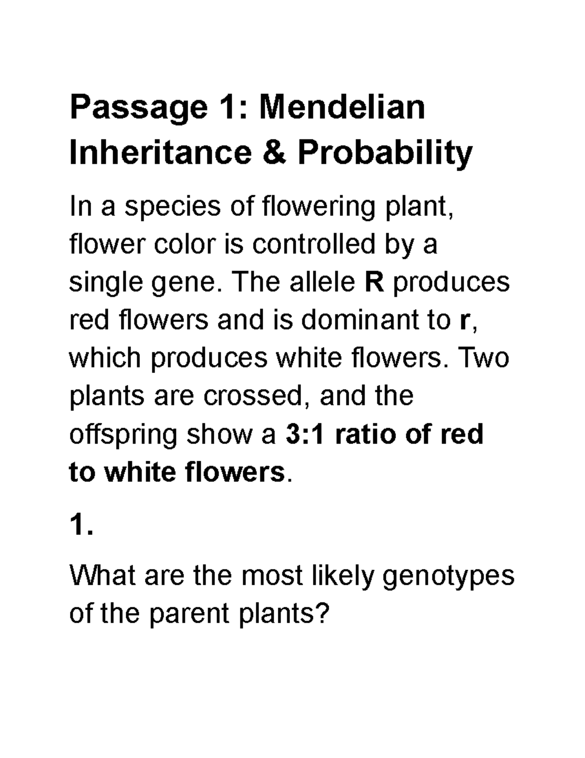 Genetics MCQ: Mendelian Inheritance & Gene Expression Analysis - Studocu