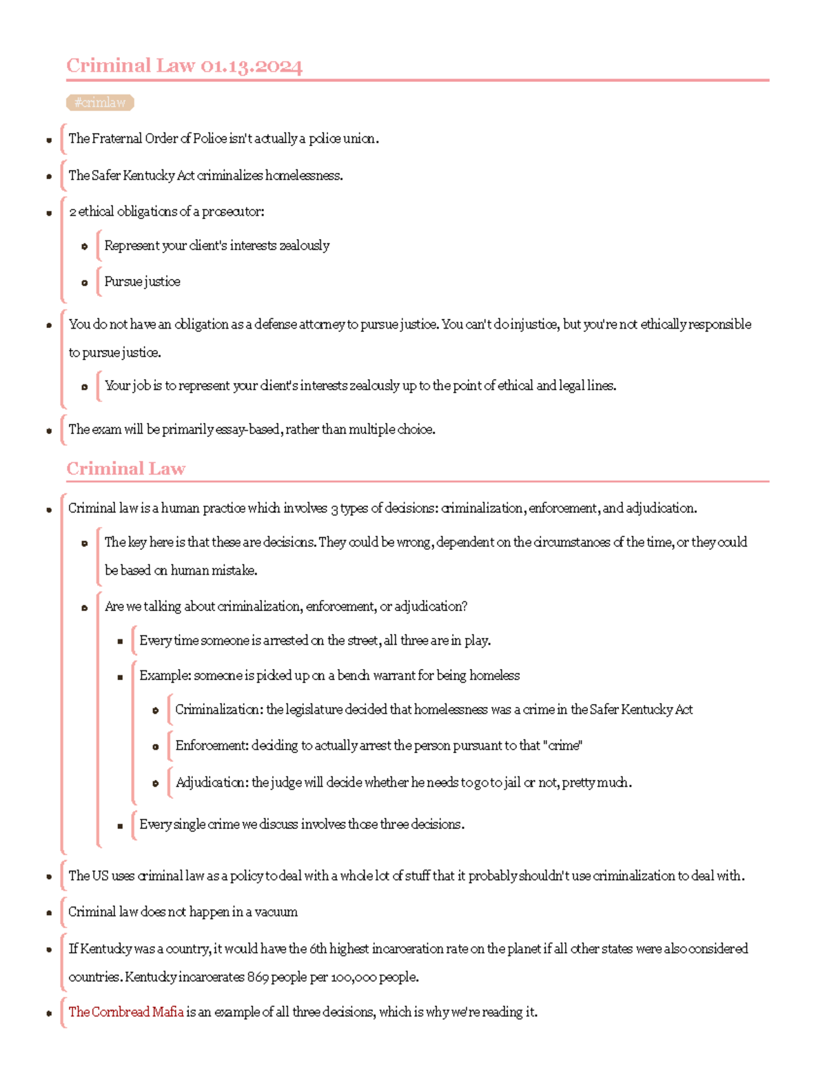 Criminal Law Concepts: Criminalization, Enforcement & Adjudication ...